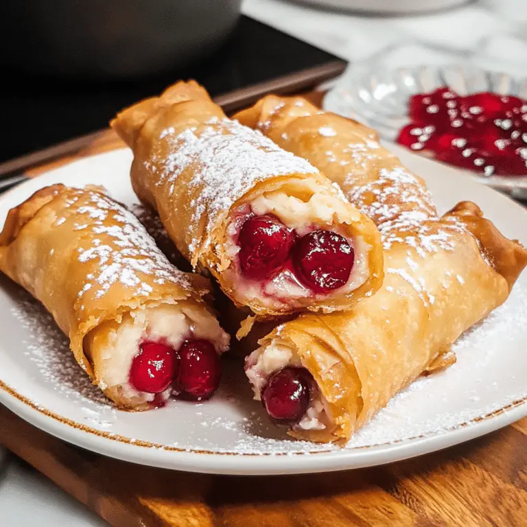 Cherry Cheesecake Egg Rolls - Recipe Yumm