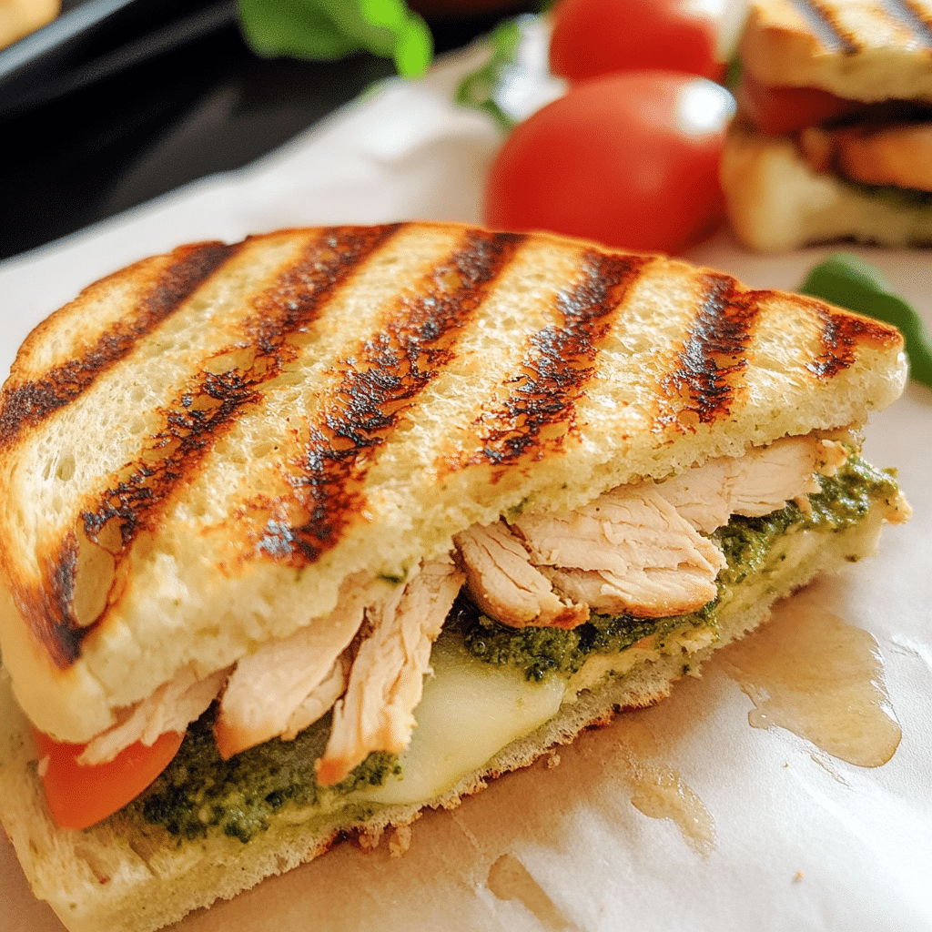 Chicken Pesto Panini - Recipe Yumm