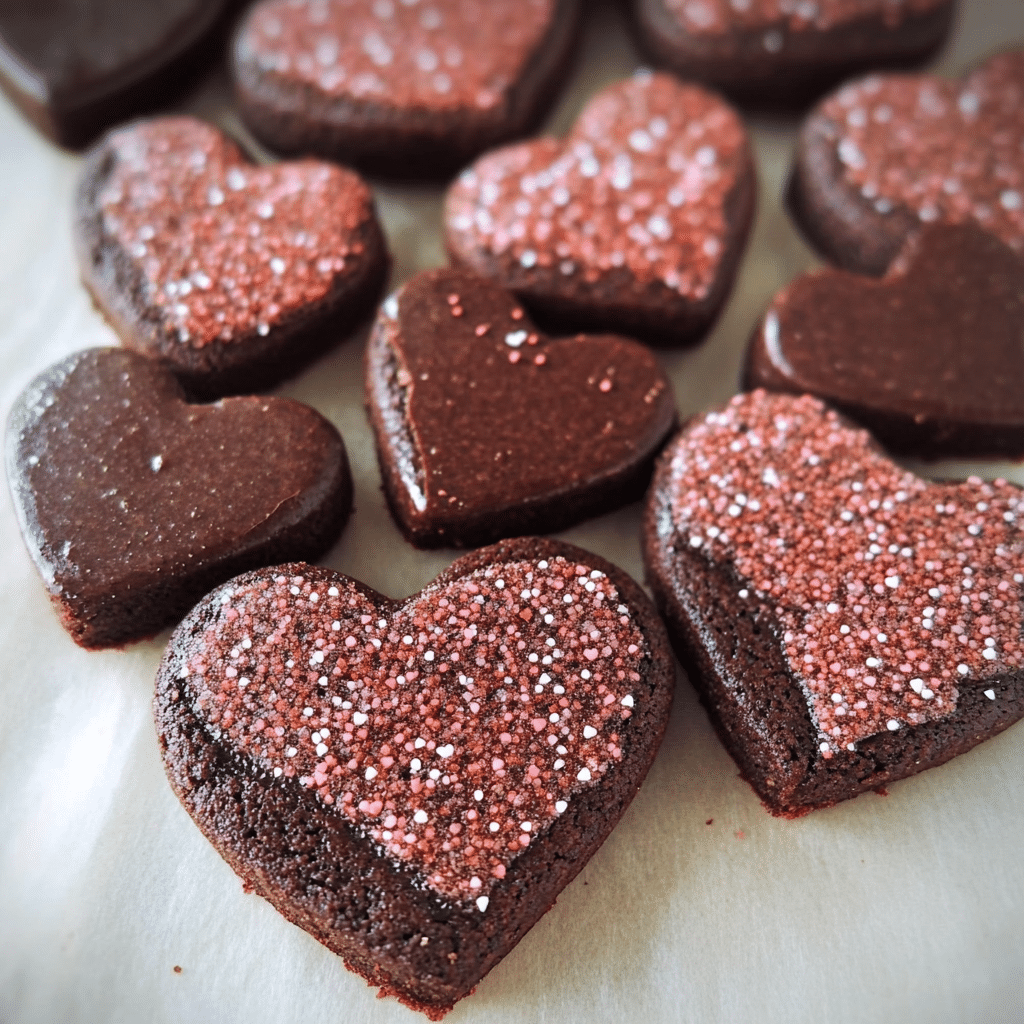 Chocolate Shortbread Heart Cookies - Recipe Yumm