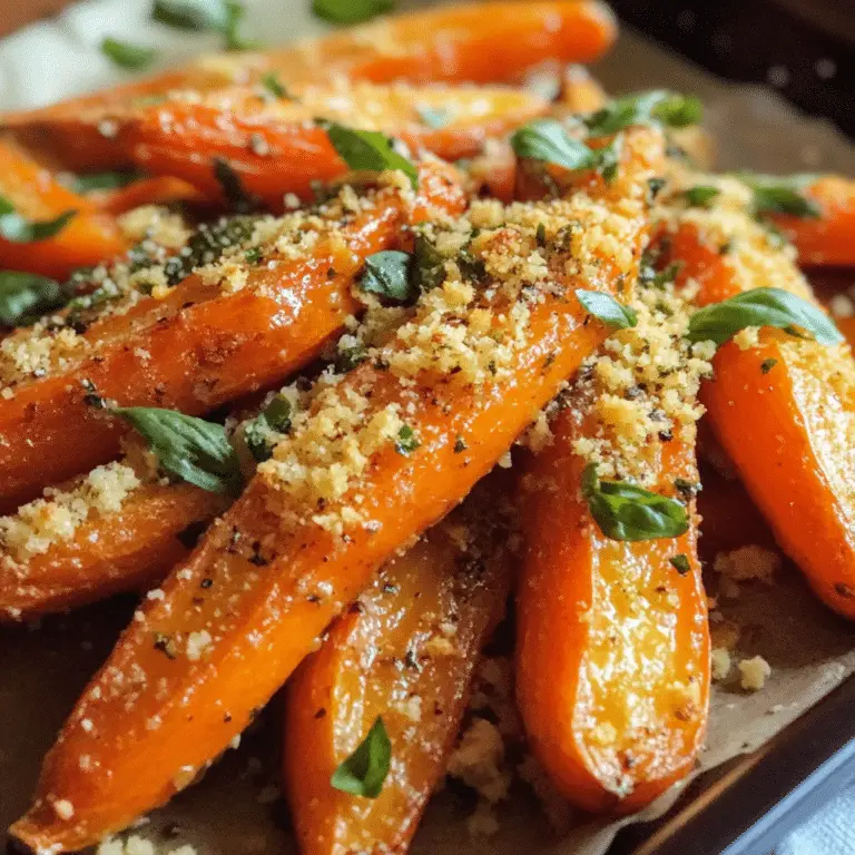 Garlic Parmesan Basil Roasted Carrots - Recipe Yumm
