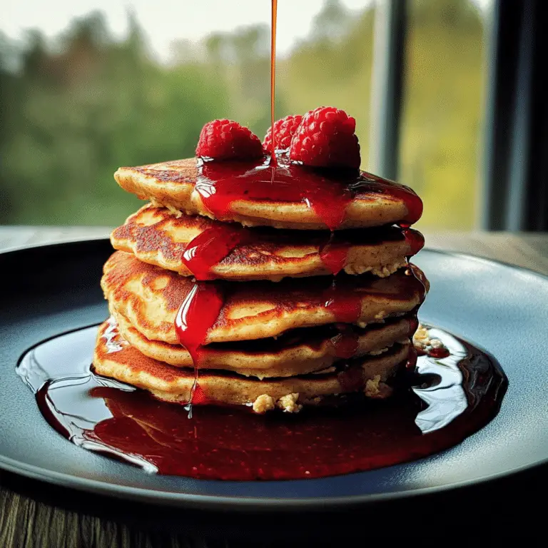 Ricotta-Oat-Bran Pancakes With Maple-Raspberry Sauce - Recipe Yumm