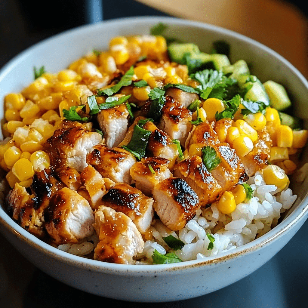 Street Corn Chicken Rice Bowl - Recipe Yumm