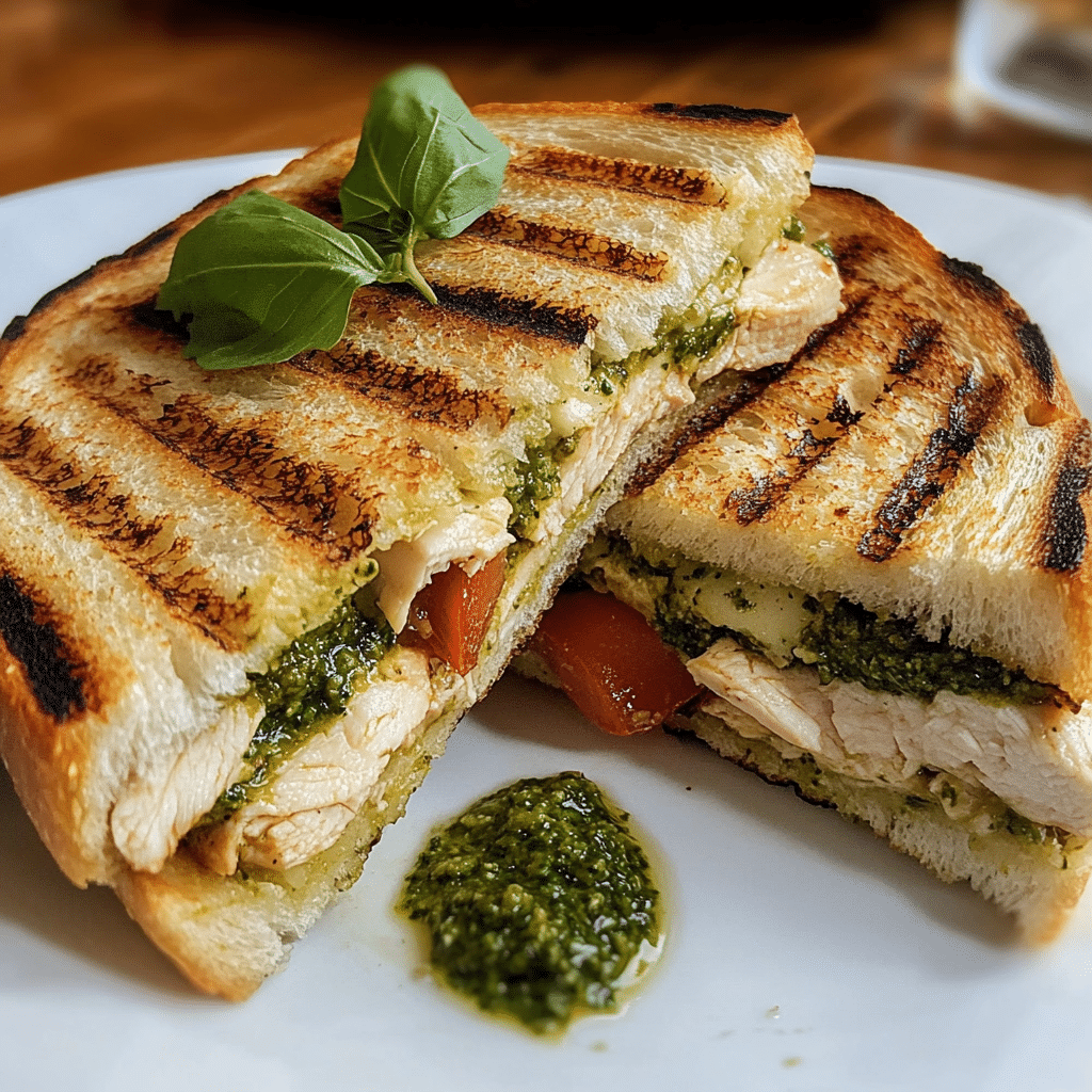Tuscan Pesto Chicken Panini - Recipe Yumm