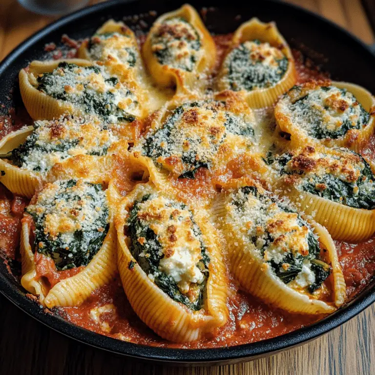Stuffed Pasta Shells with Spinach & Ricotta - Recipe Yumm