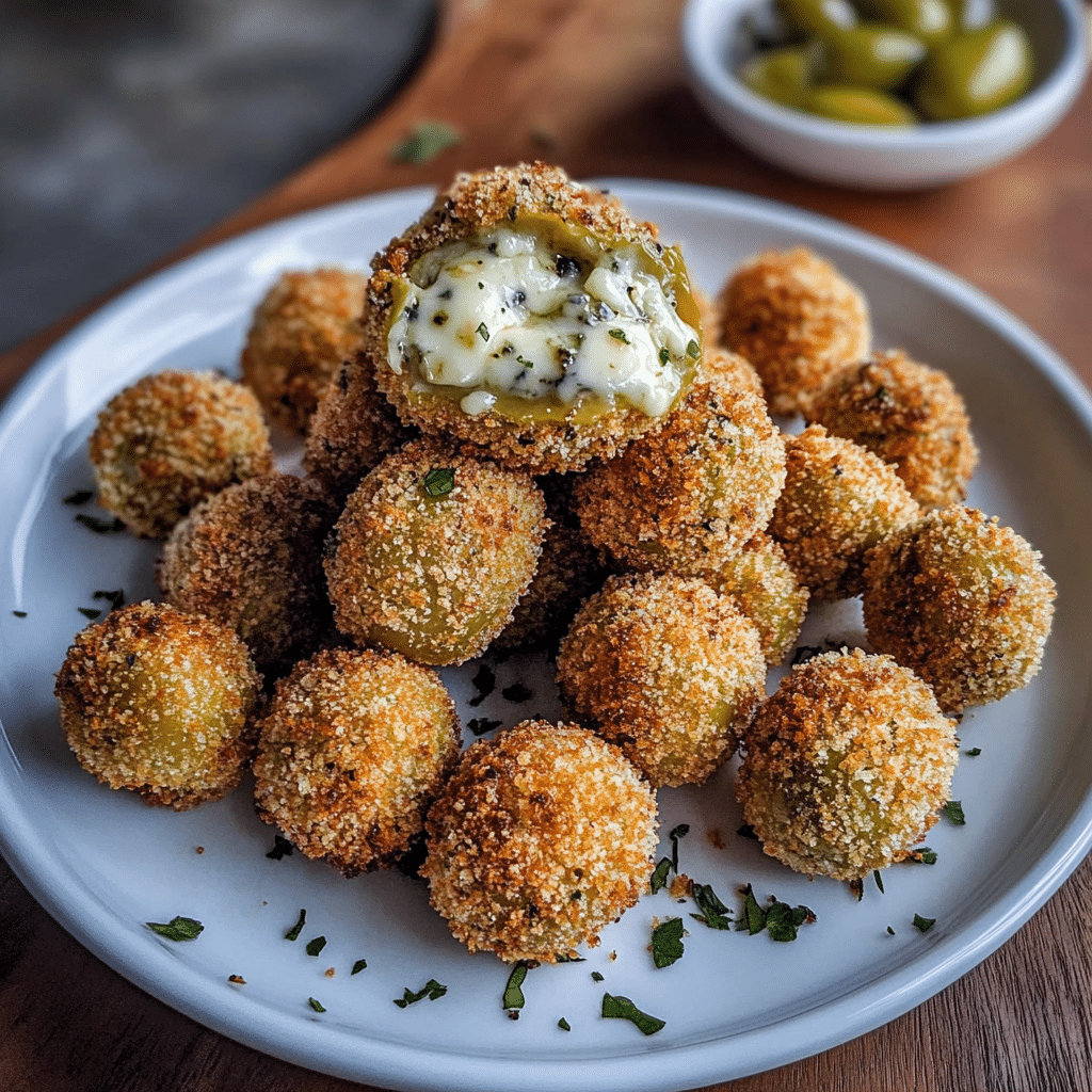 Air Fried Blue Cheese Stuffed Olives - Recipe Yumm