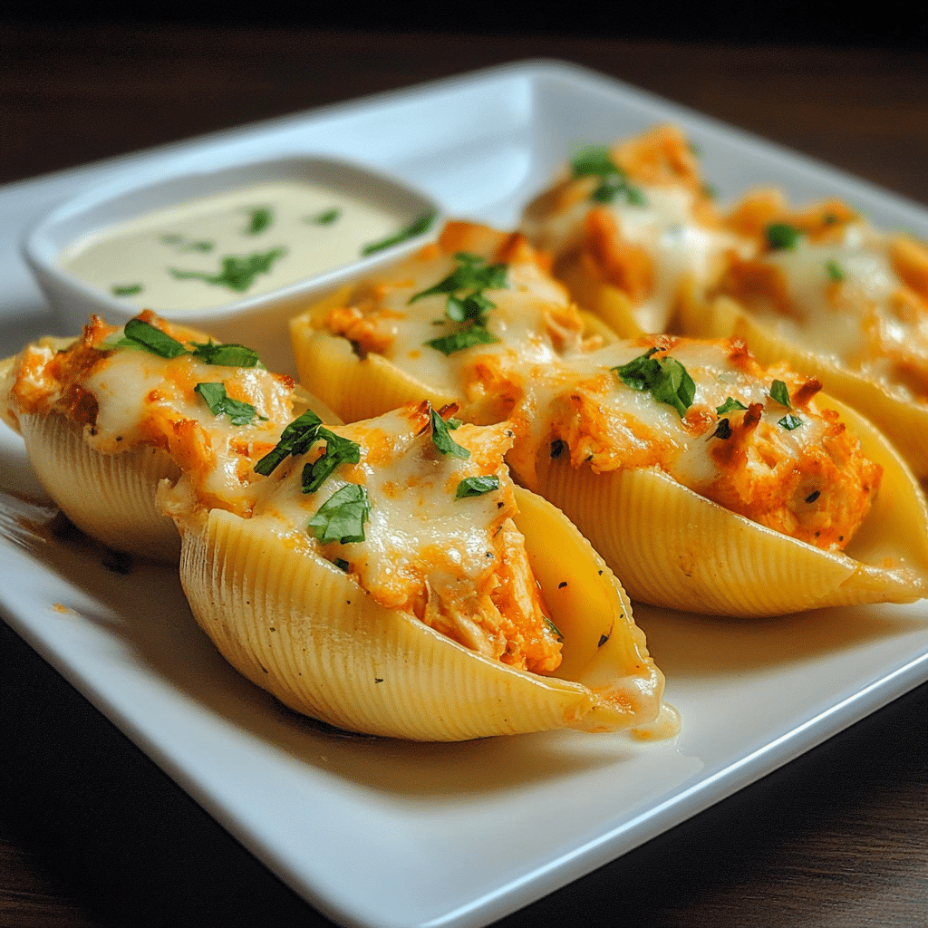 Buffalo Chicken Stuffed Shells - Recipe Yumm