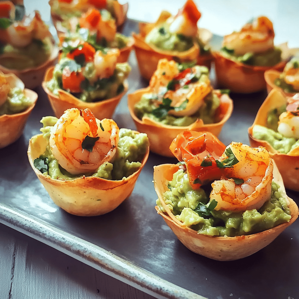 Cajun Guacamole Shrimp Cups - Recipe Yumm