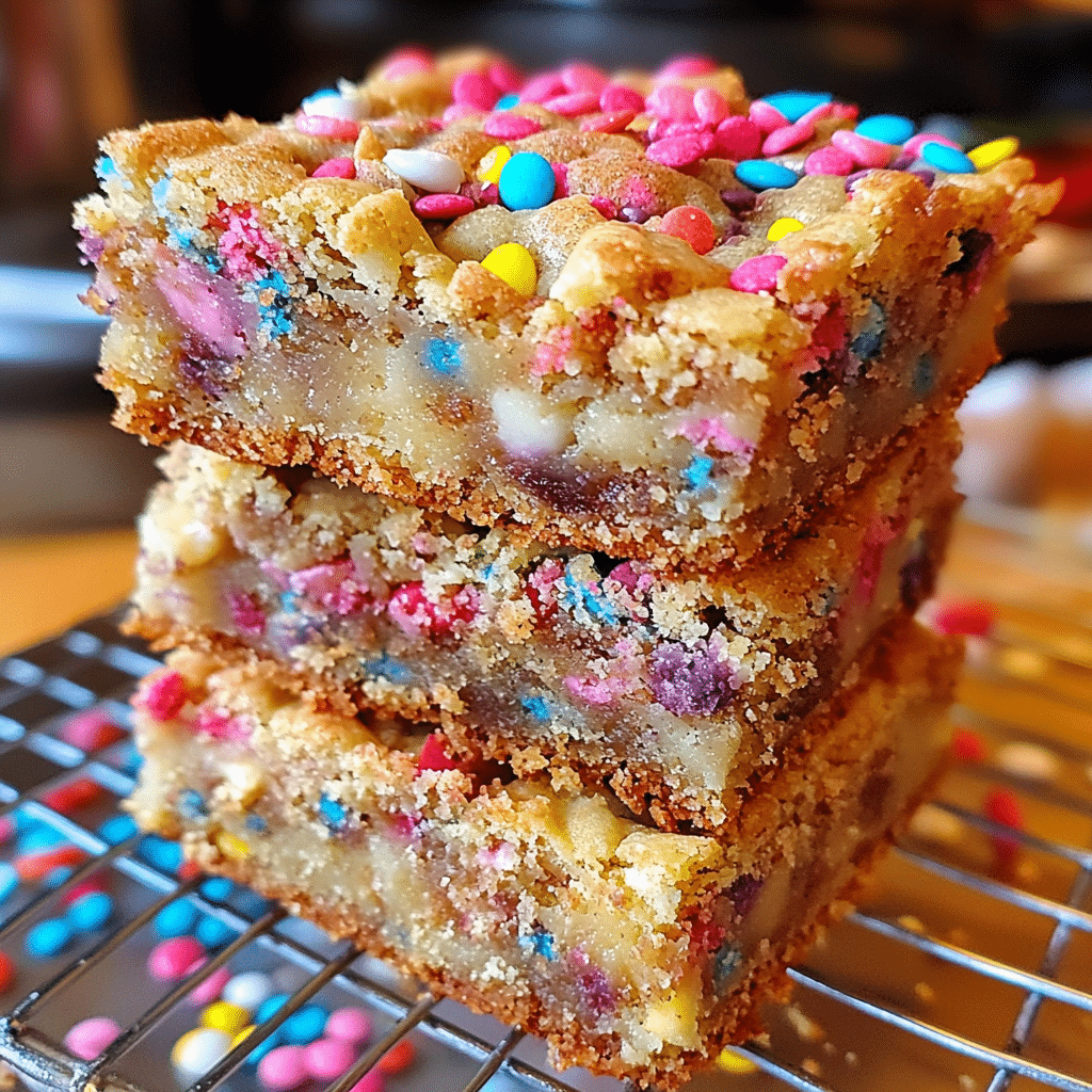 Cake Batter Blondies - Recipe Yumm