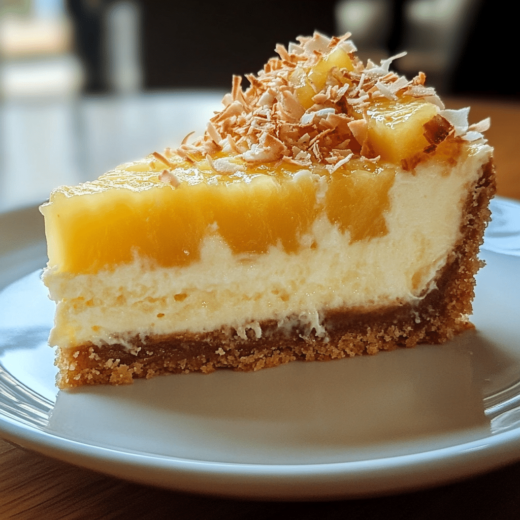 Coconut Pineapple Cheesecake - Recipe Yumm