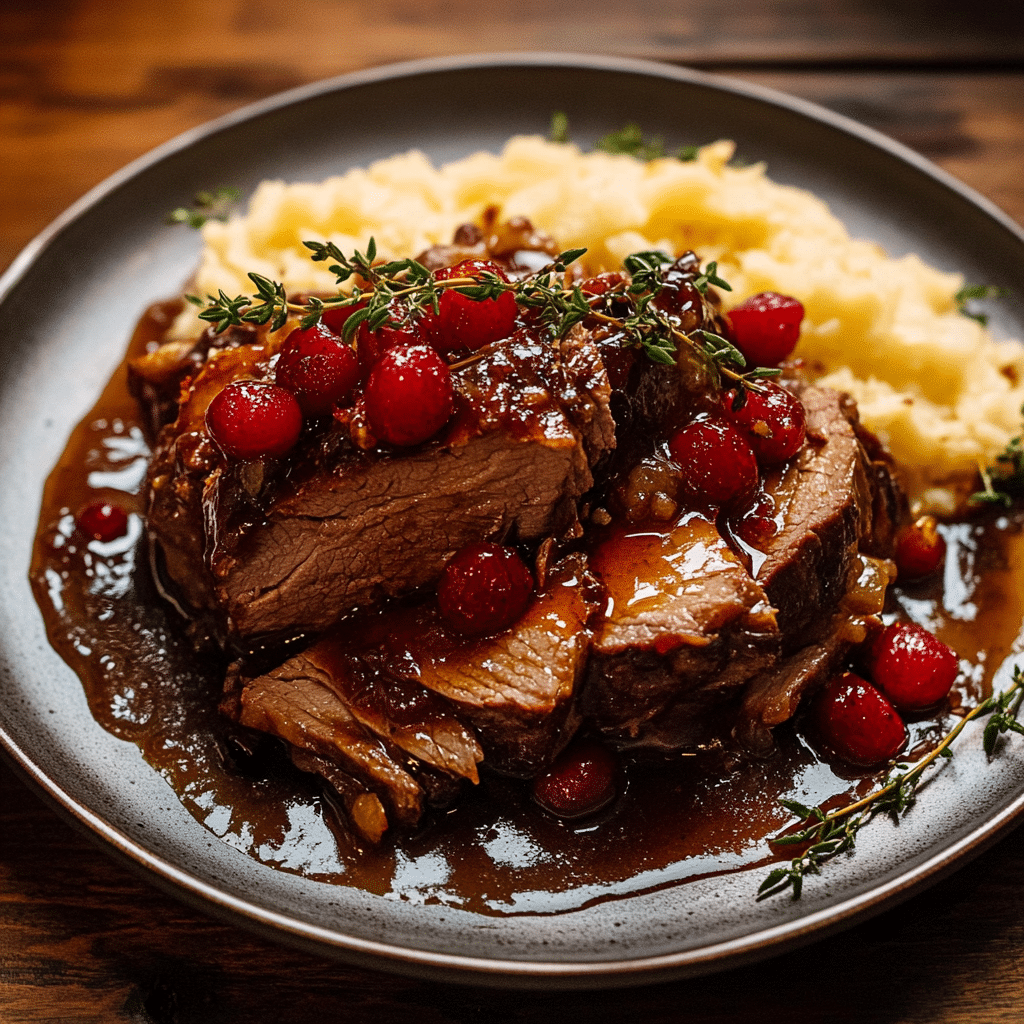 Cranberry Balsamic Roast Beef - Recipe Yumm