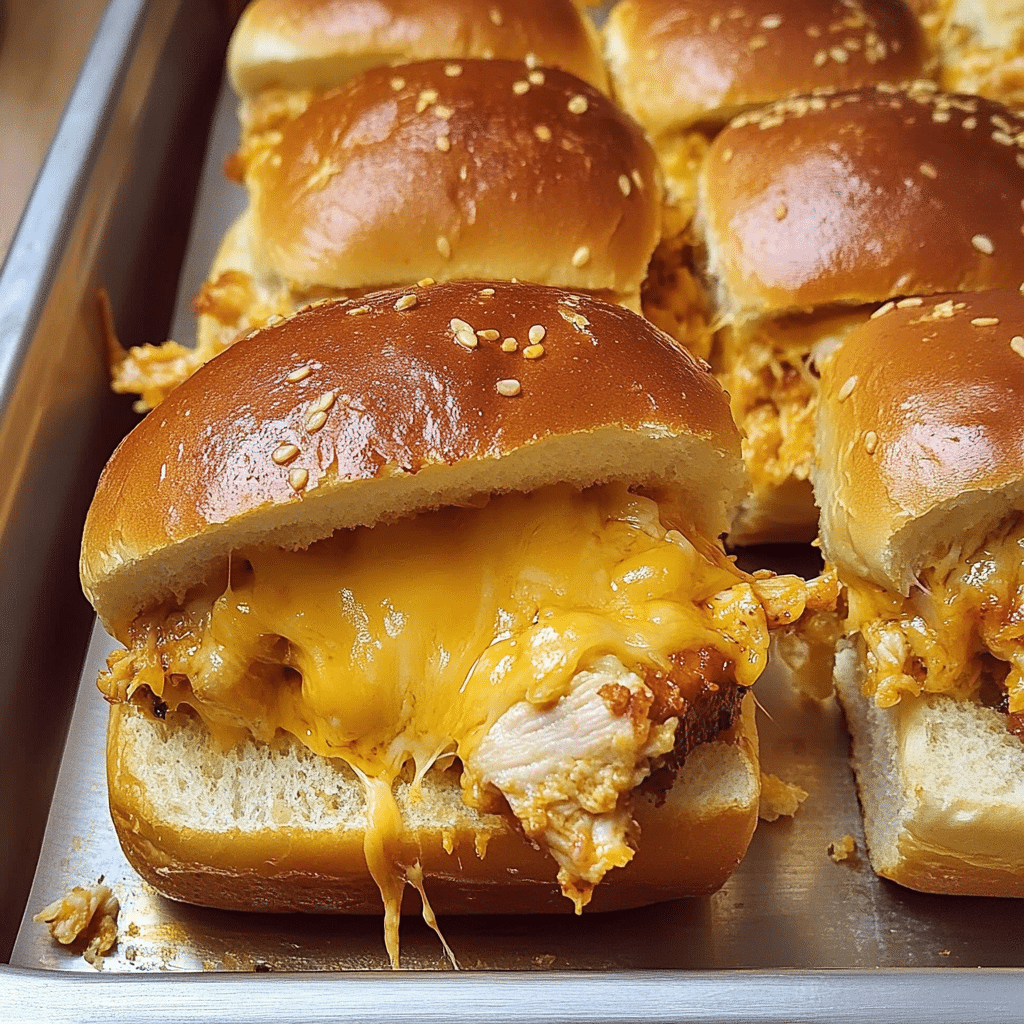 Extra-Cheesy Chicken Sliders - Recipe Yumm