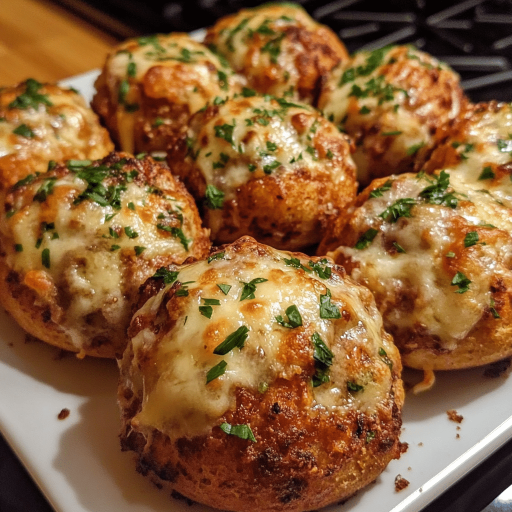 Garlic Bread Meatball Bombs - Recipe Yumm