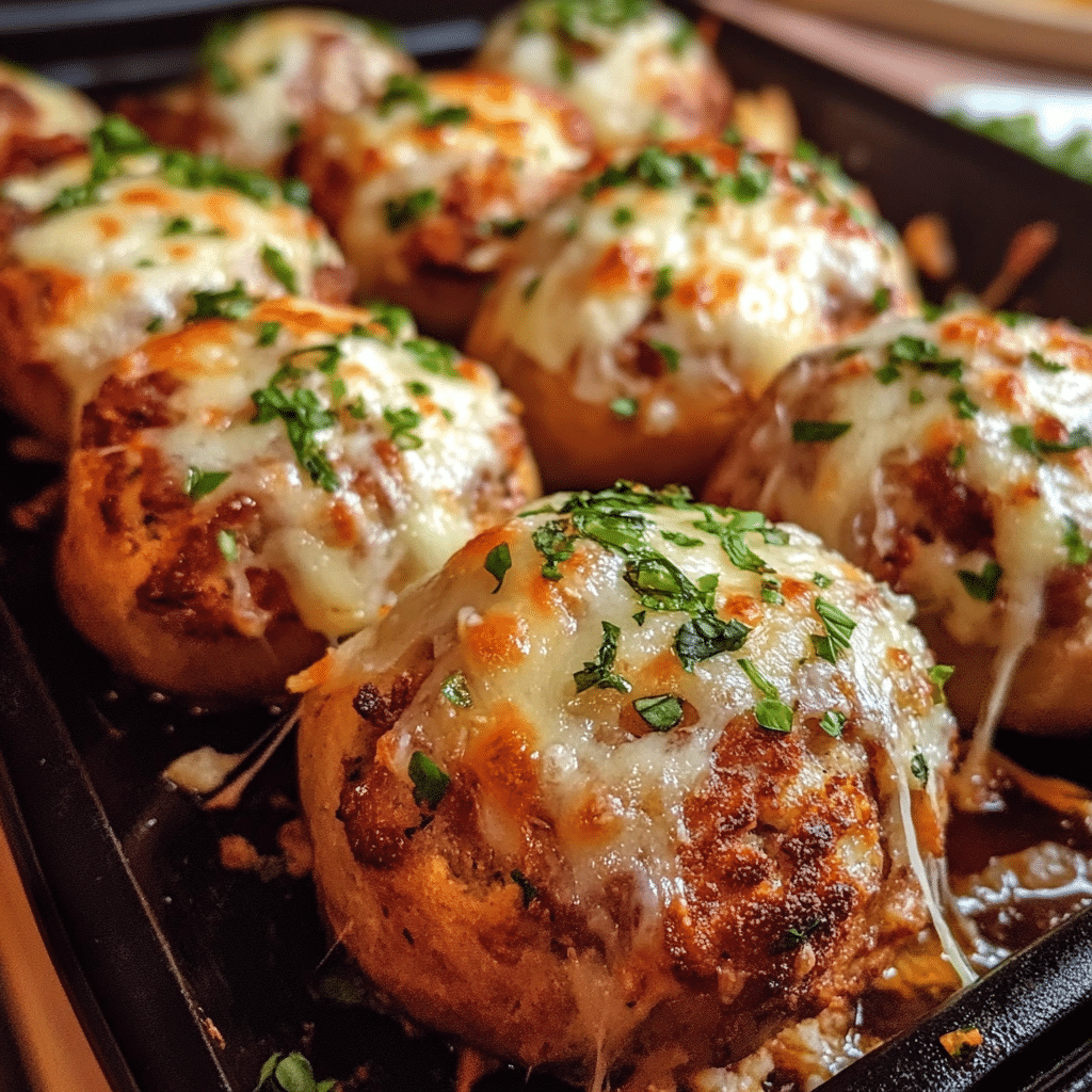 Garlic Bread Meatball Bombs - Recipe Yumm