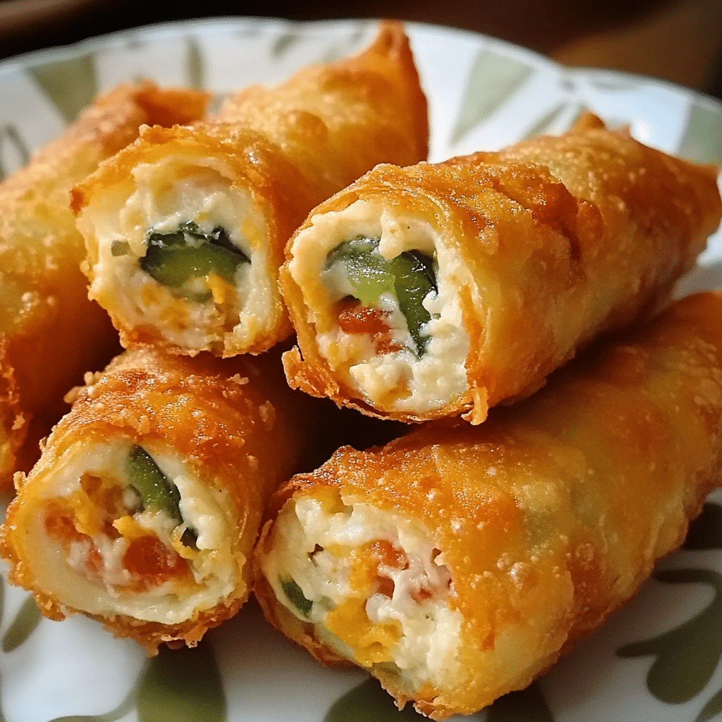 Mini Jalapeno Popper Egg Rolls - Recipe Yumm
