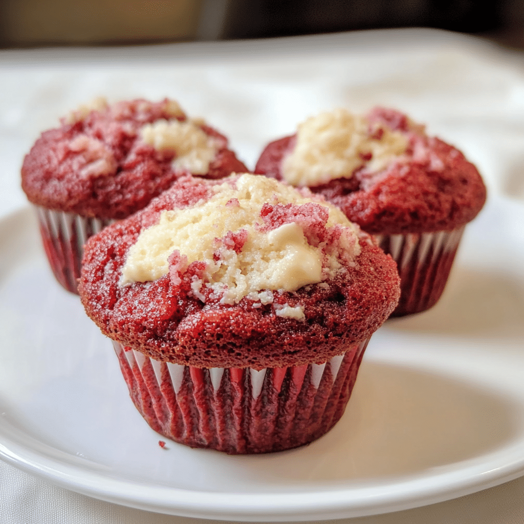 Red Velvet Cream Cheese Muffins - Recipe Yumm