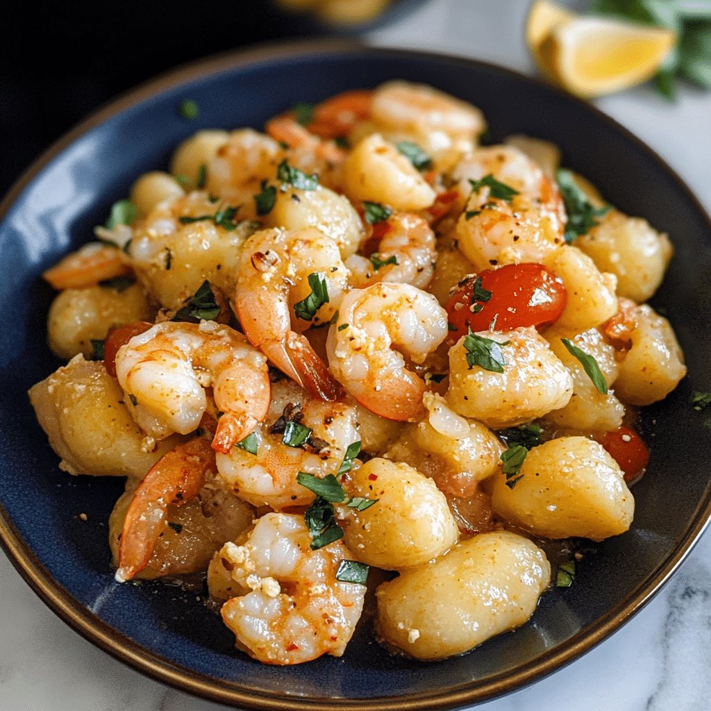 Shrimp Scampi Cauliflower Gnocchi - Recipe Yumm