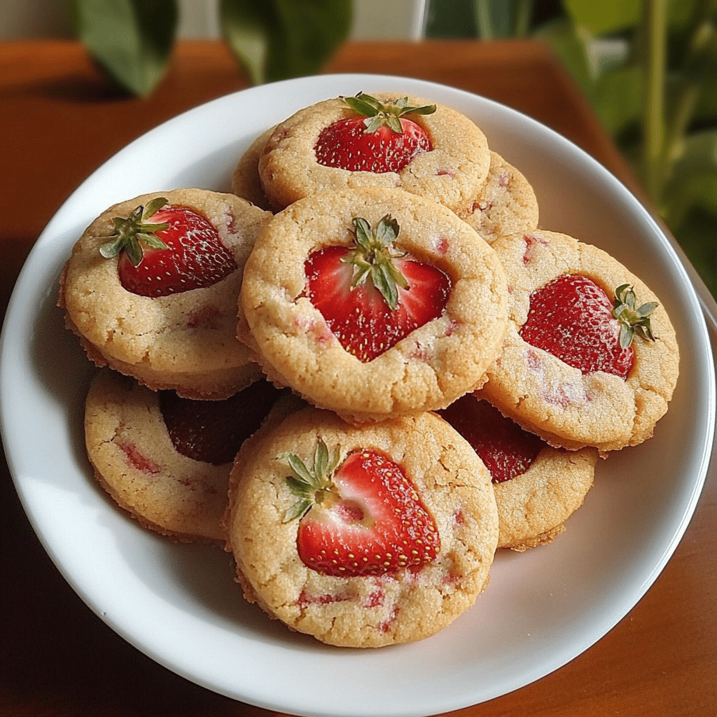 Strawberry Pressed Chamomile Cookies - Recipe Yumm