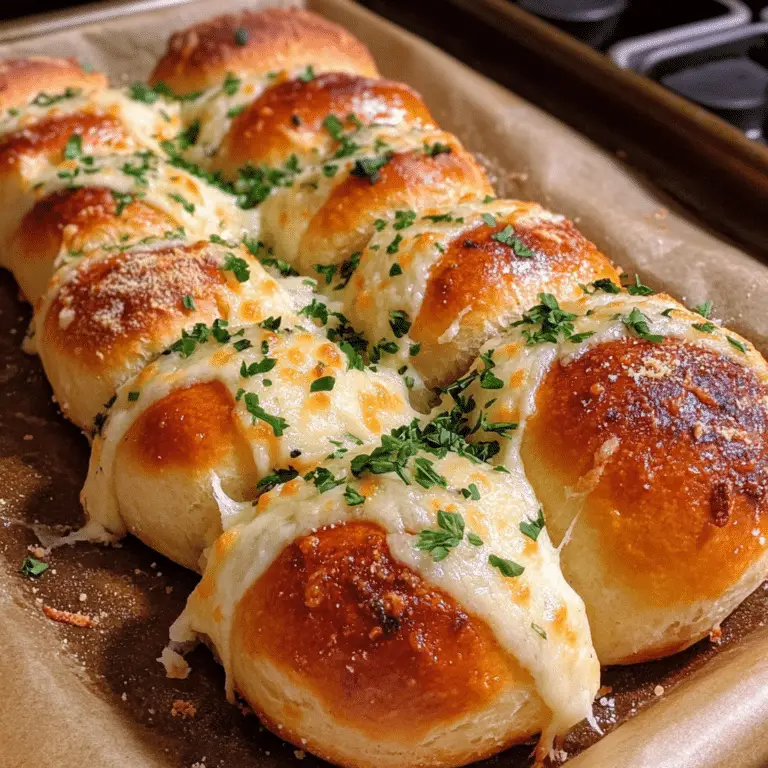 Cheesy Stuffed Garlic Bread Rolls - Recipe Yumm