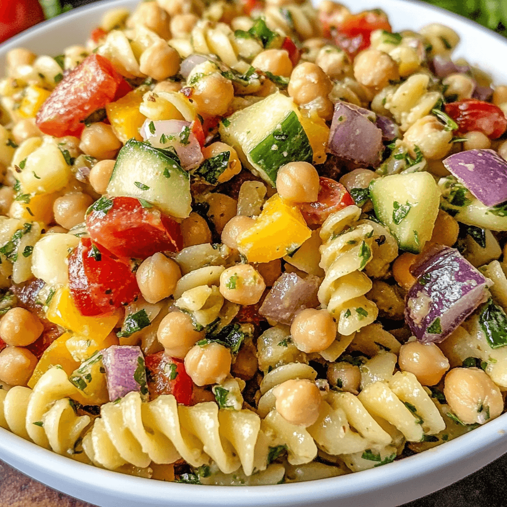 Chickpea Pasta Salad - Recipe Yumm