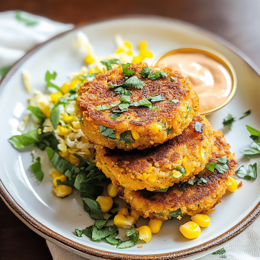 Crispy Chickpea Corn Patties - Recipe Yumm