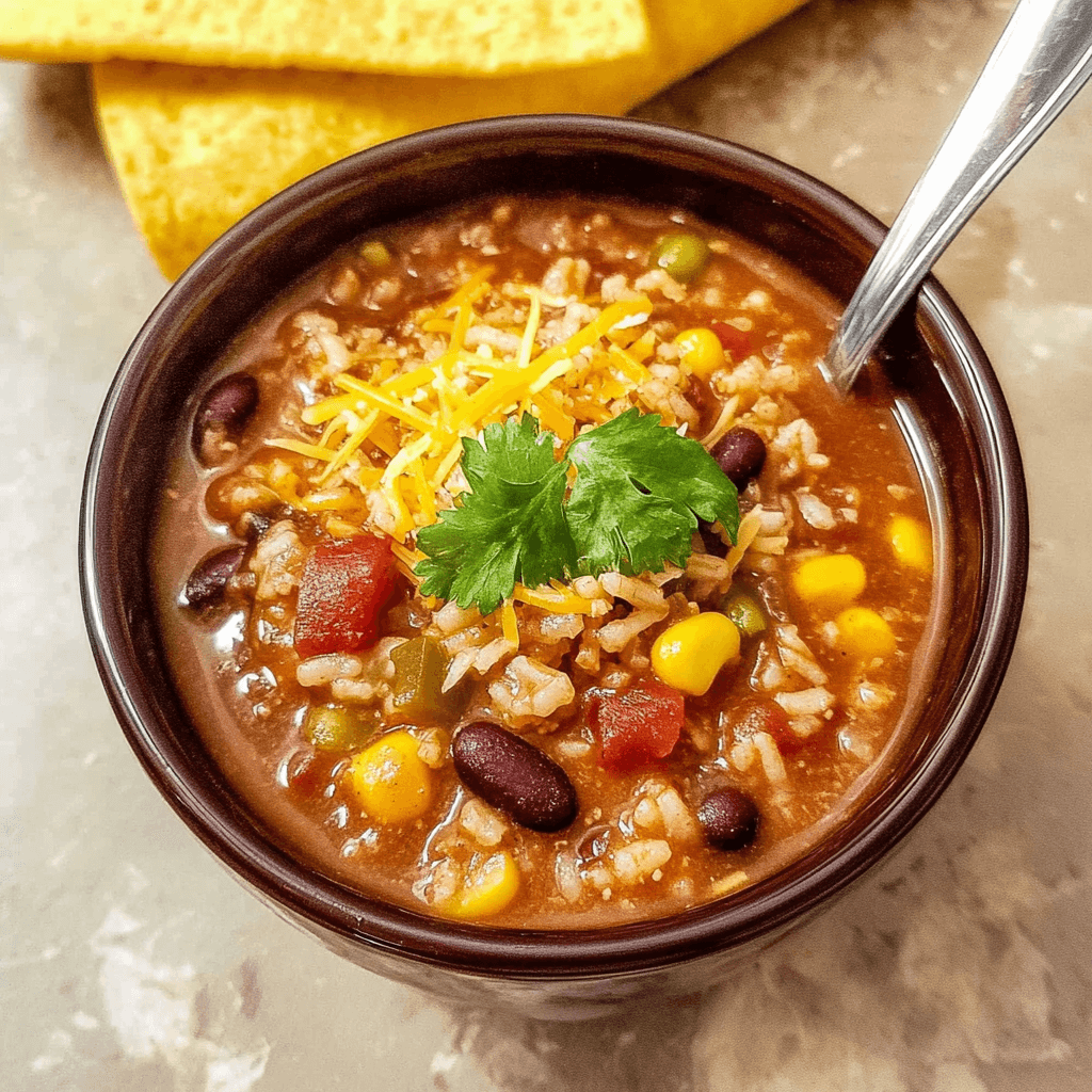 Crockpot Taco Rice Soup Recipe - Recipe Yumm