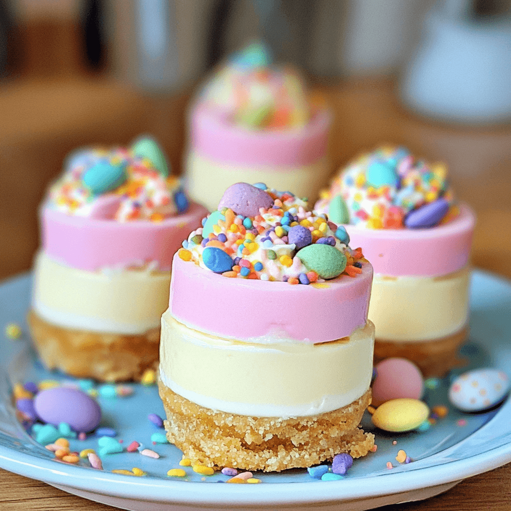 Easter No-Bake Mini Cheesecakes - Recipe Yumm