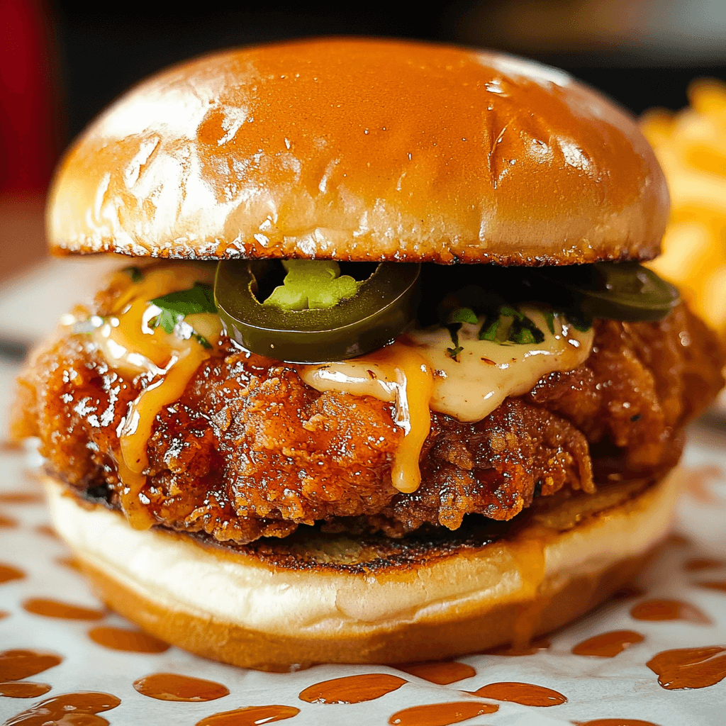 Jalapeno Honey Drenched Crispy Fried Chicken Sandwich - Recipe Yumm