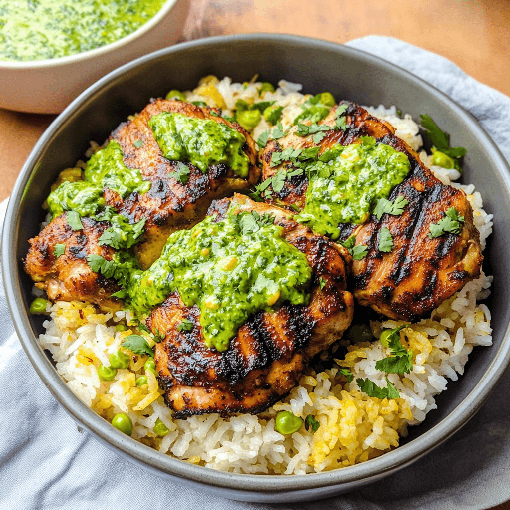 Peruvian Chicken & Rice with Green Sauce - Recipe Yumm