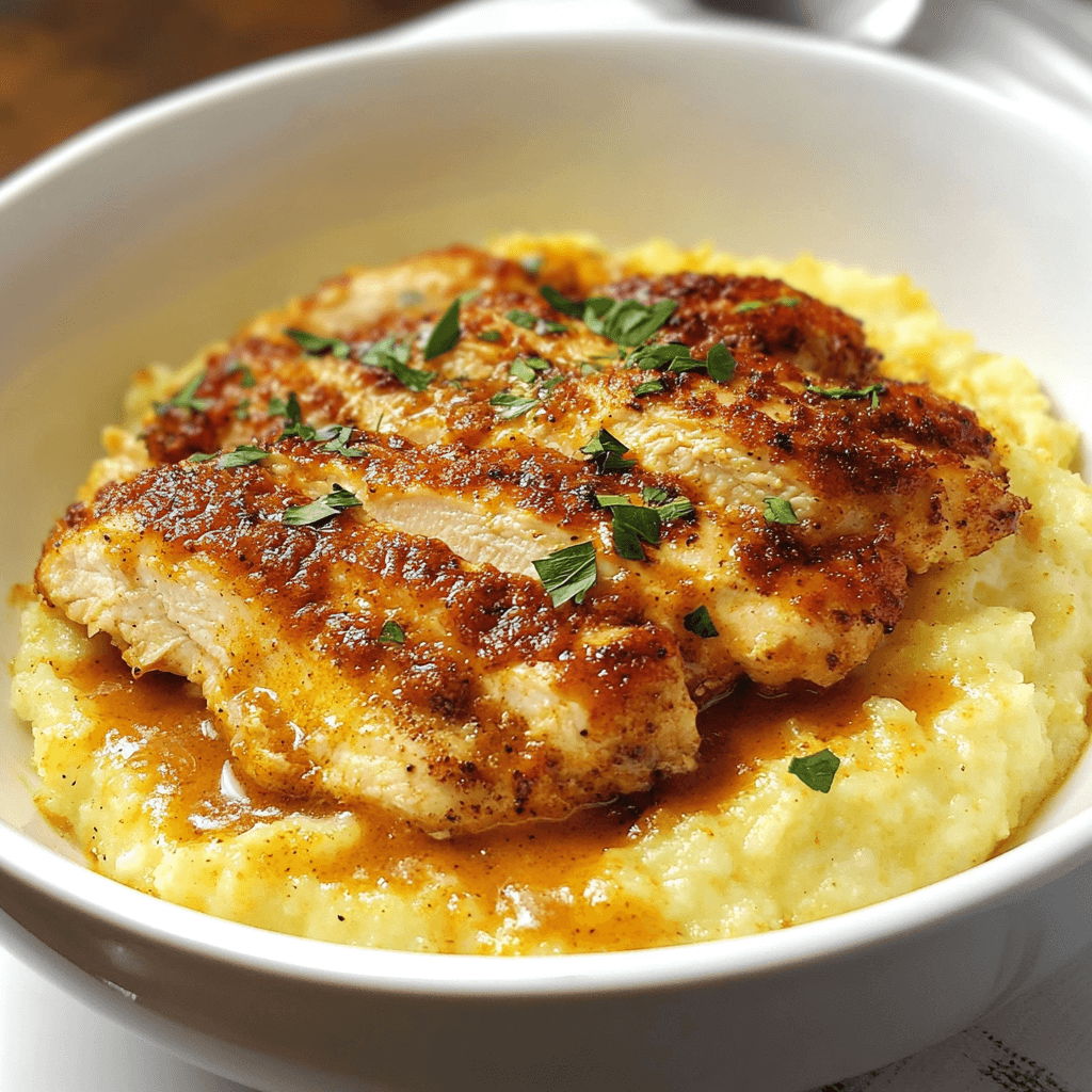 Cajun Chicken and Cheesy Grits - Recipe Yumm