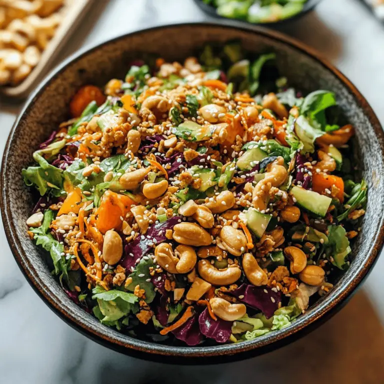 Cashew Crunch Salad with Sesame Dressing - Recipe Yumm
